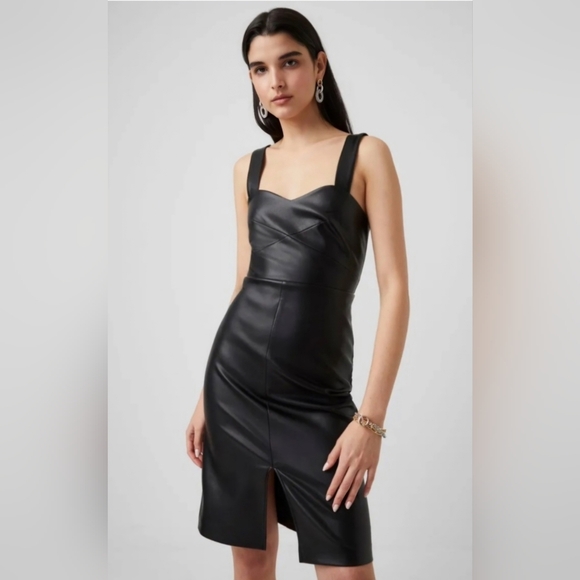 French Connection | Dresses | Nwt French Connection Faux Leather Black ...